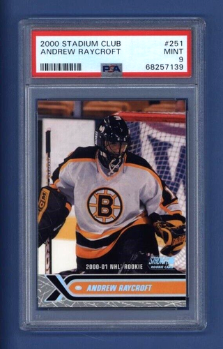 2000-01 STADIUM CLUB #251 ANDREW RAYCROFT (rc) PSA 9 MINT Boston Bruins ...