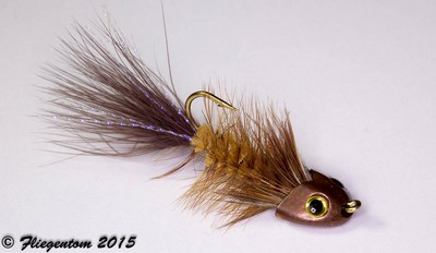 Fliegentom Streamer 3 pieces Wooley Bugger Sculpin/Bullhead light brown ...