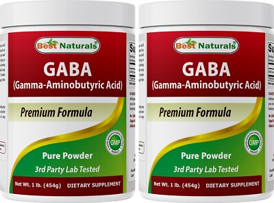2 Pack Best Naturals GABA (Gamma Aminobutyric Acid) Pure 1 Lb Powder | eBay