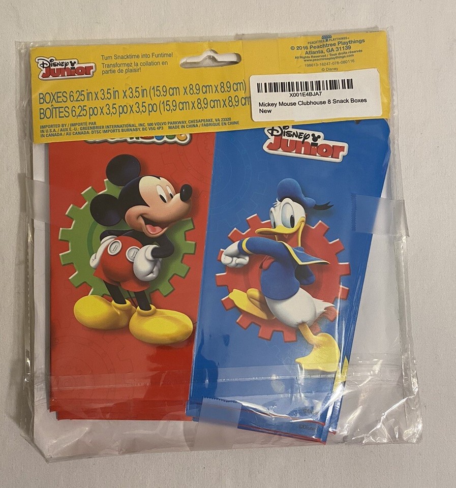 Disney Junior Mickey Mouse Clubhouse 4 Snack Boxes/Party Favors NEW-USA ...