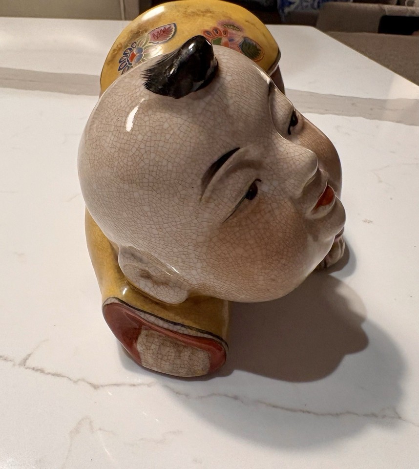 Antique Qing CHINESE PORCELAIN Baby Boy BUDDHA OPIUM PILLOW HEADREST ...