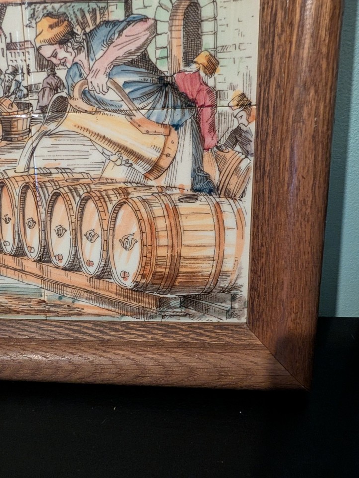 Vintage Framed Dutch Delft Tile ( the Brewery ) | eBay UK