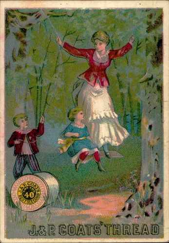 Vintage Trade Card Kids Swinging J P Coats Thread Best Six Cord | eBay