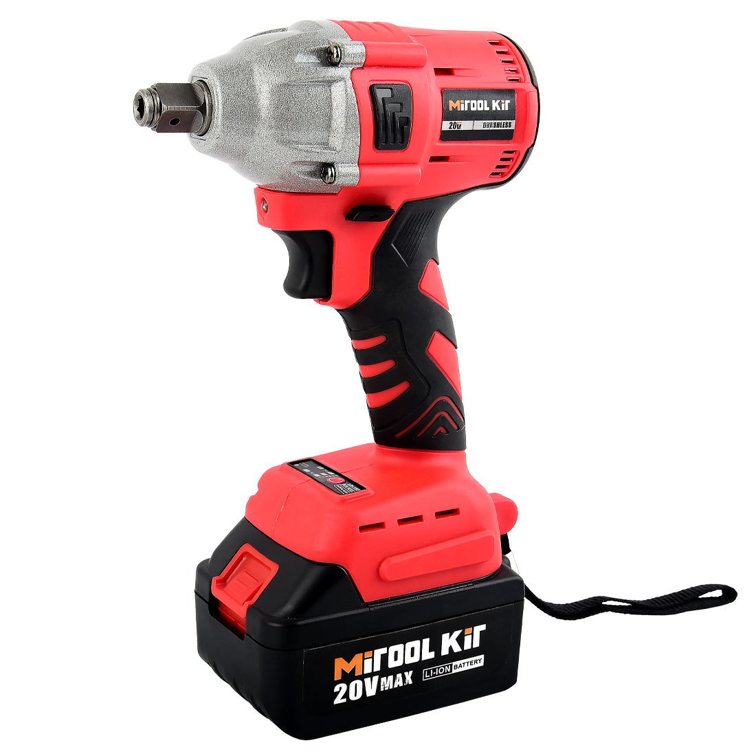 Cordless Electric Impact Wrench Gun 1/2'' High Power Driver with Li-ion ...