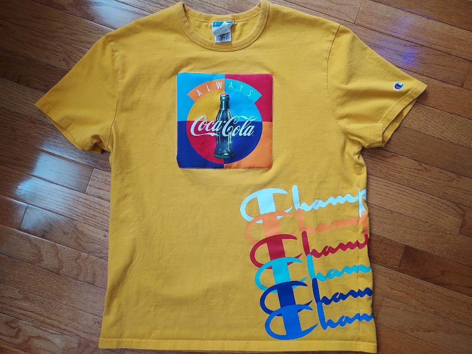 Champion Coca Cola Yellow Multicolor Logo "Always Coc… - Gem