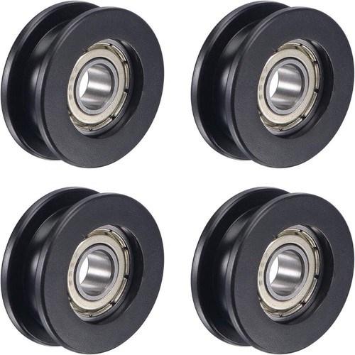 4 Pcs Black Guide Pulley Wheel Round Roller Hardware Sliding Door ...