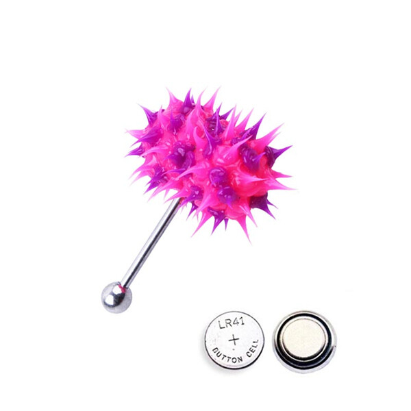 Vibrating Tongue Ring Steel Silicone Barbell Stud Bar Ring Piercing + 2 ...