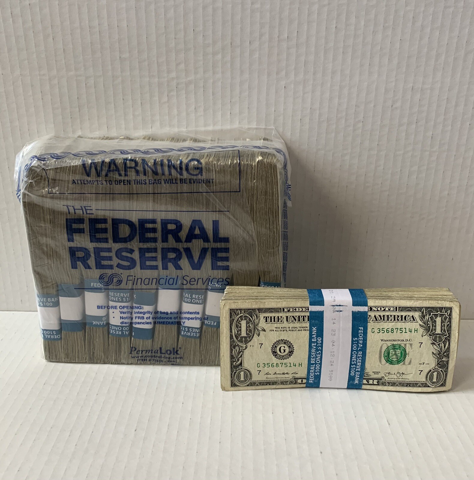 1 Pack ($100) Regular Circulated Bank Strap of One Dollar Bills. $100 ...