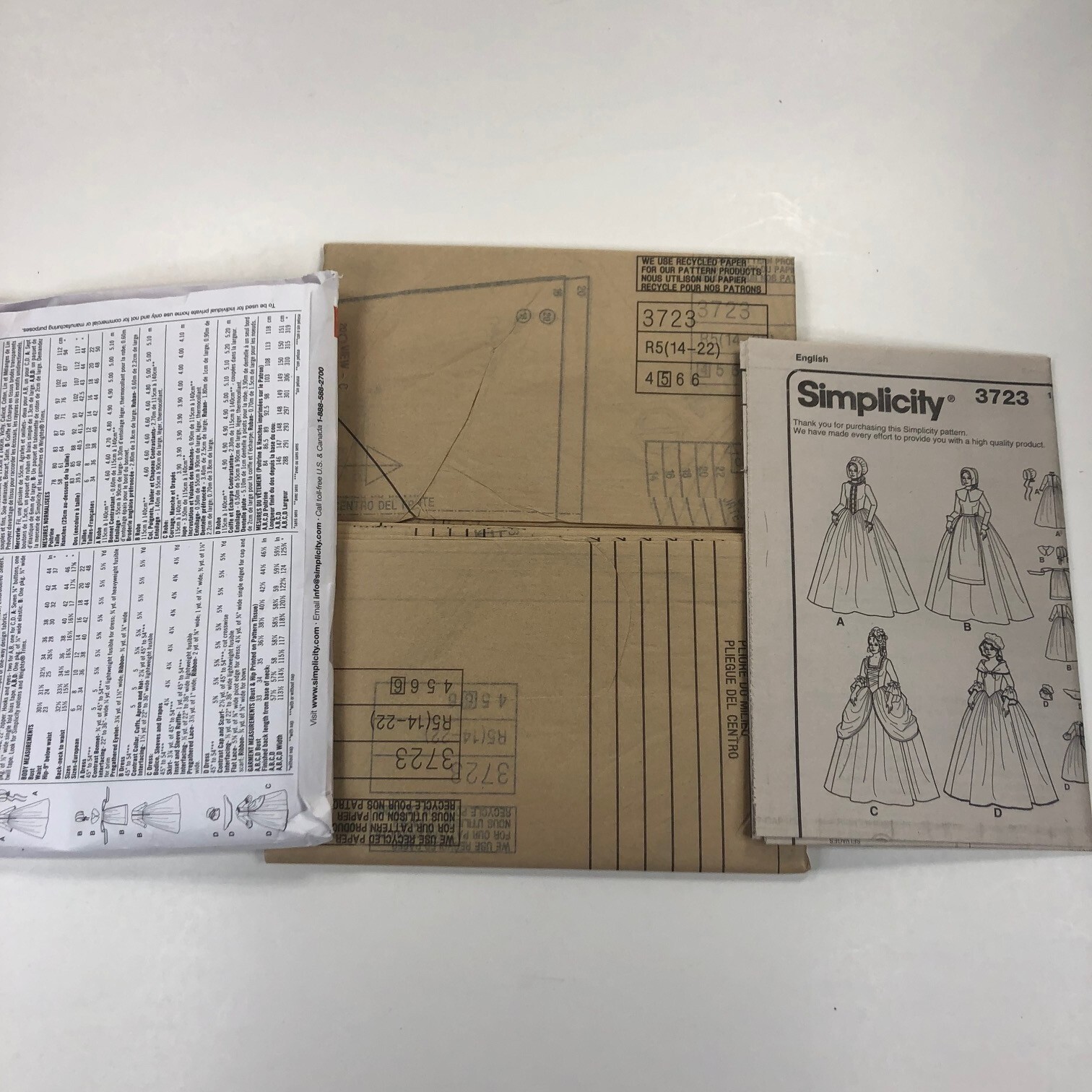 Simplicity 3723 Costume Colonial Early American Pilgrim Women Dresses ...