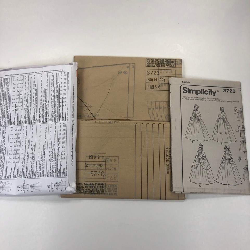 Simplicity 3723 Costume Colonial Early American Pilgrim Women Dresses ...