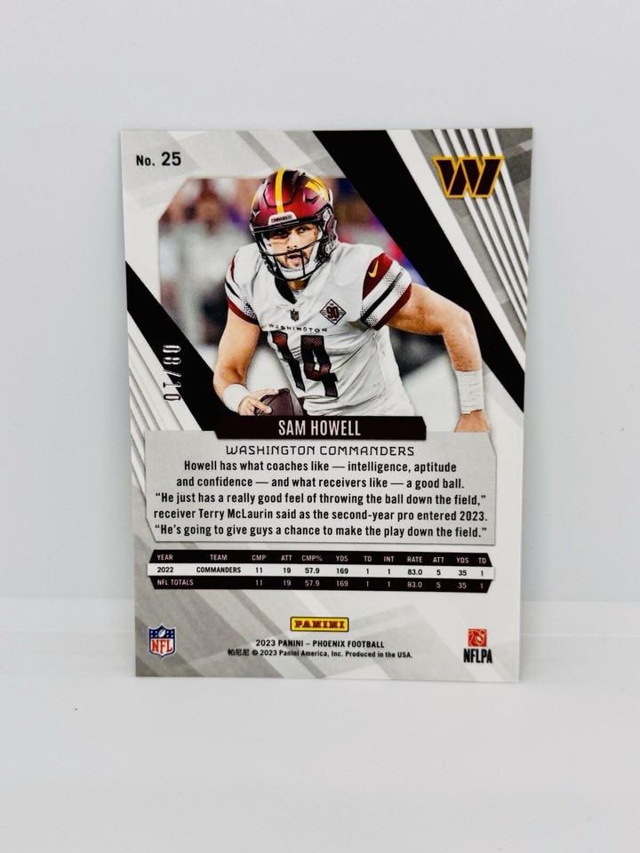 2023 Phoenix SAM HOWELL Red Pandora Prizm /10 Commanders #25 | eBay