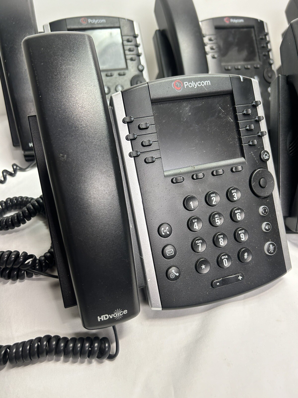 Lot of 6 Polycom VVX401 2201-48400-001 PoE Phone VOIP Business ...