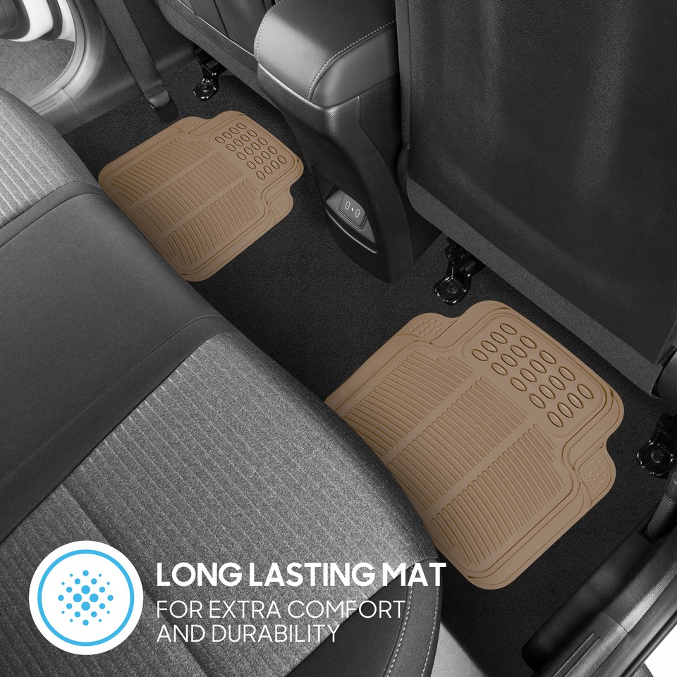Beige Tan Heavy Duty All-Weather Waterproof Diamond Rubber Floor Mats ...
