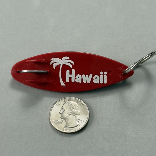 Hawaii Red Plastic Surf Board Bottle Opener Souvenir Keychain Key Ring ...