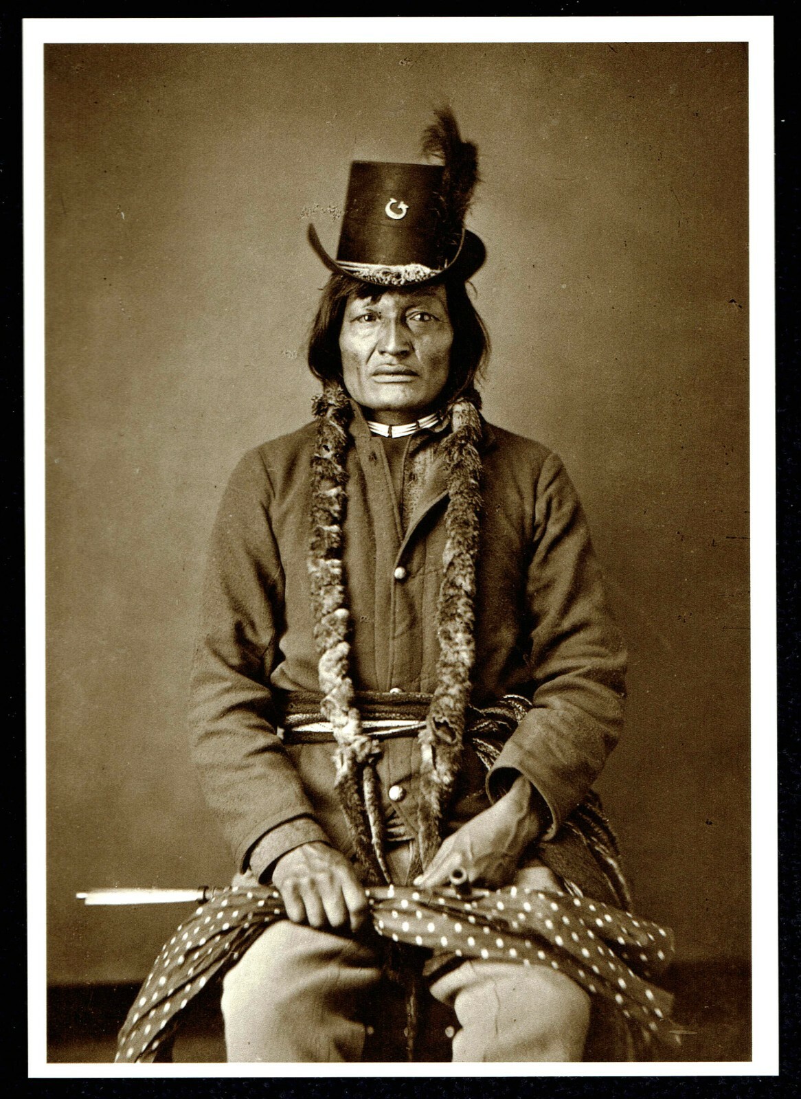 ⫸ 902 Postcard LONG SOLDIER Hunkpapa Indian Chief 1874 Photo by O.S ...