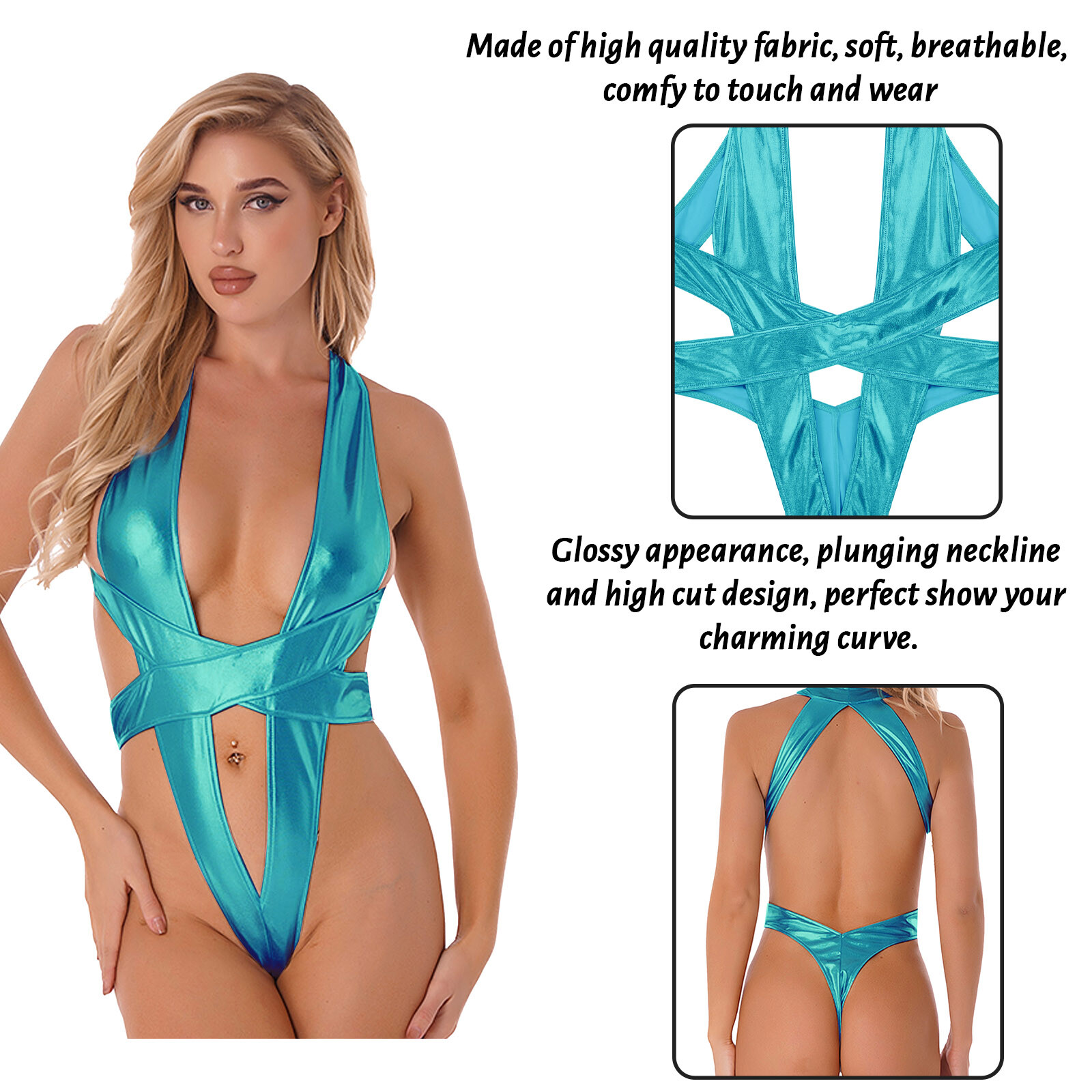 Women Catsuit Sleeveless Jumpsuit Bathing Bodysuit Print Rompers High