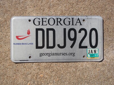 2017 Georgia Nurses License Plate GA Nursing Save Lifes Nurse DDJ 920 ...