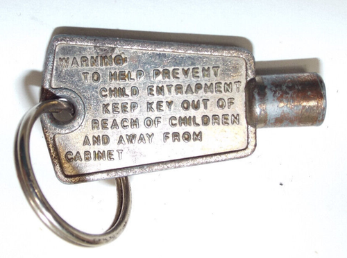 VINTAGE Cabinet DOOR KEY TO PREVENT CHILD ENTRAPMENT | eBay