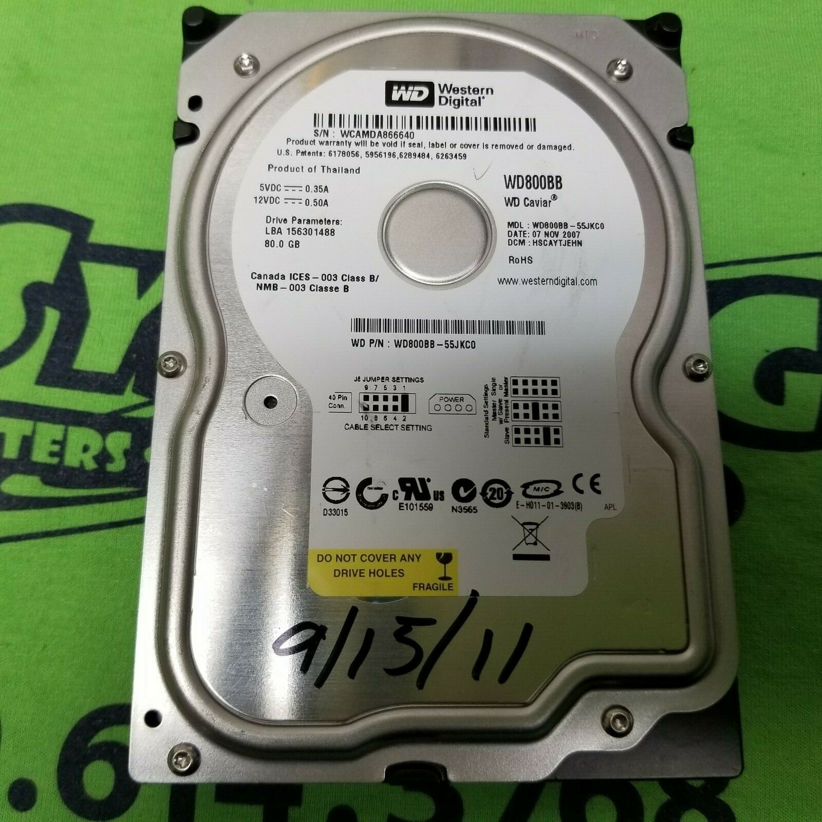 Western Digital WD800BB 80GB Internal 7200RPM 3.5" (WD800BB-55JKC0) HDD ...