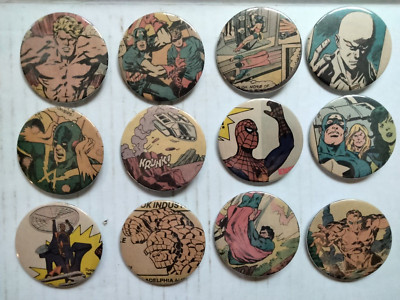 12 Vintage Super Hero Superman Pinback Buttons 2.25" From 60's Comic ...