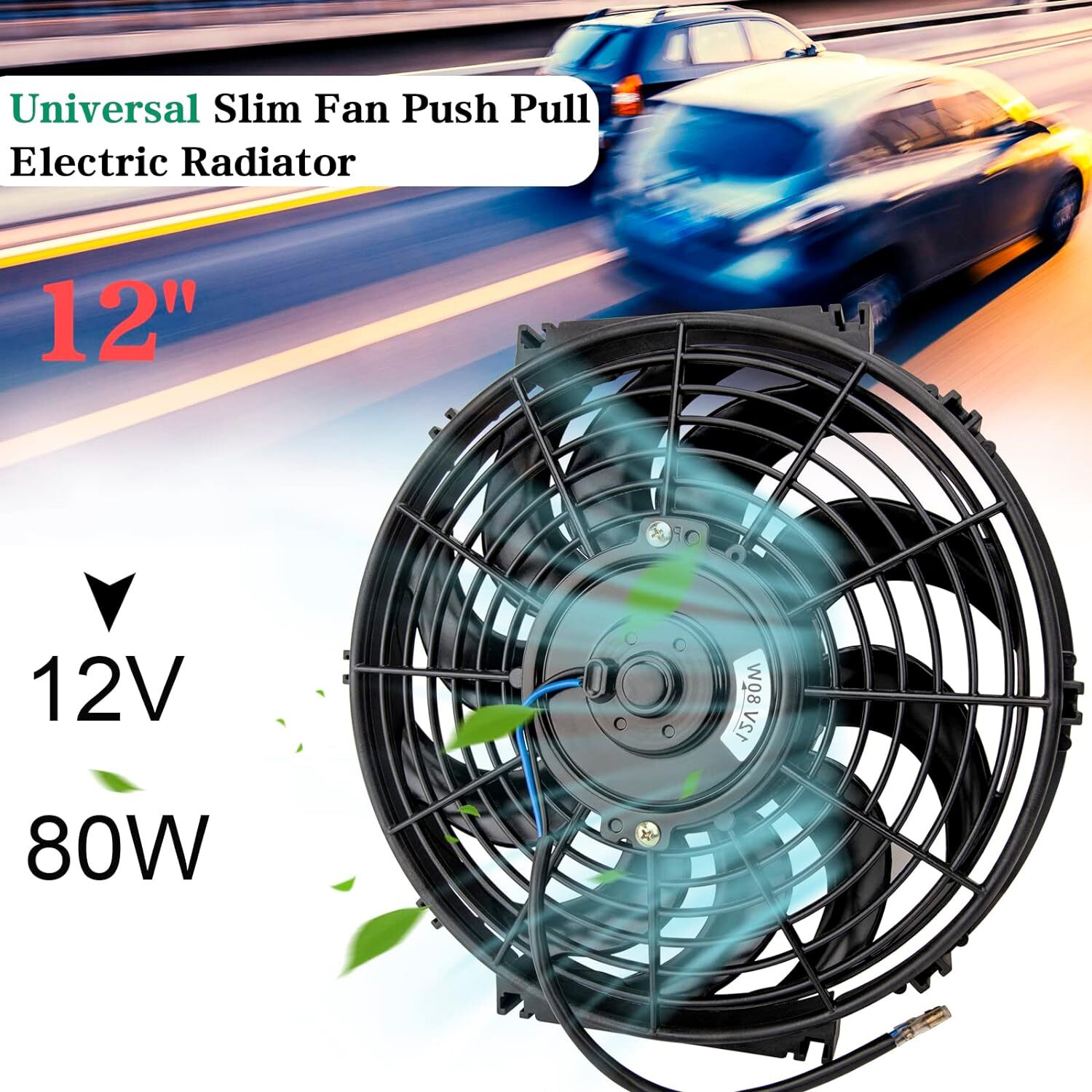 12inch 12V Electric Radiator Cooling Thermo Fan Mounting Kit Pull Push ...