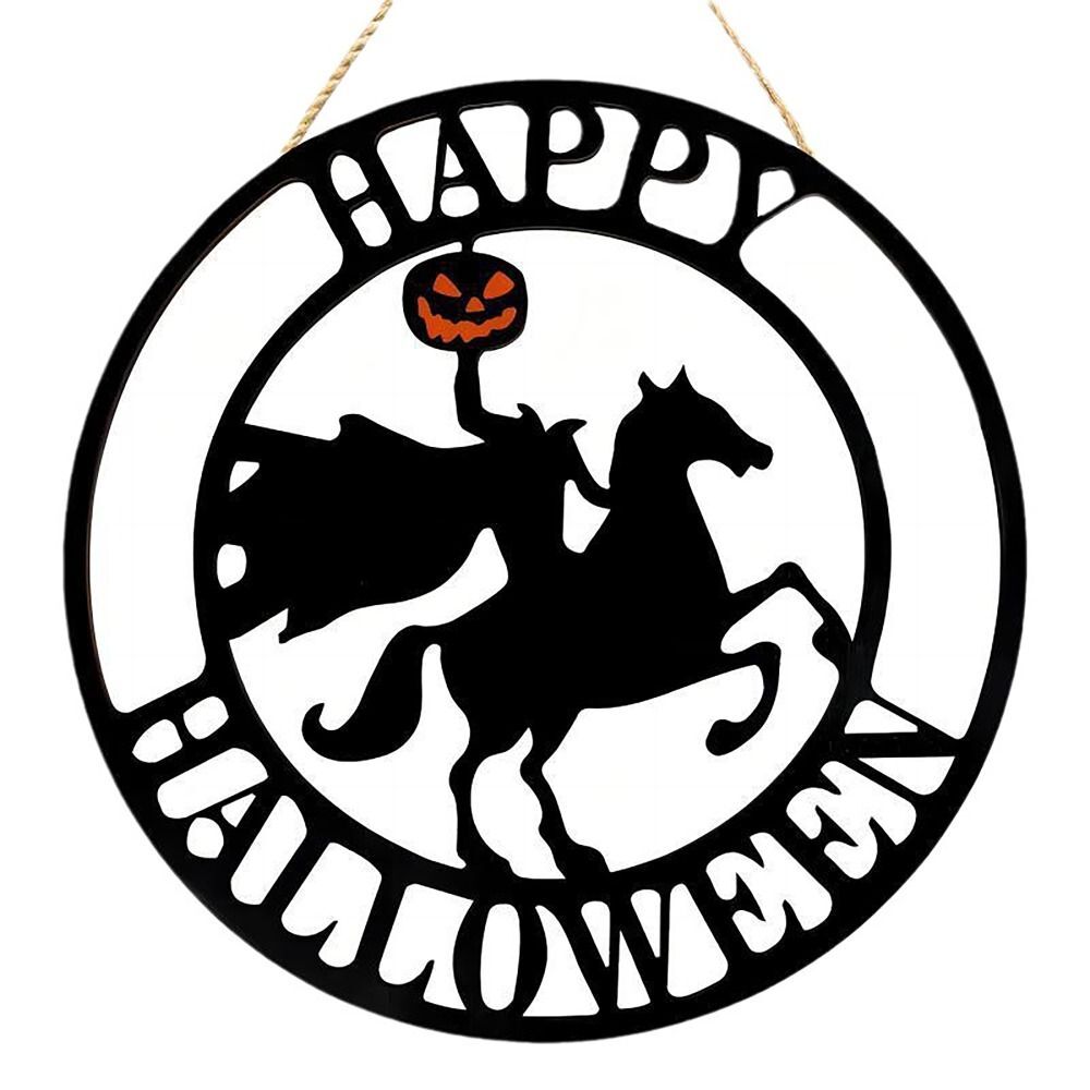 Party Supplies Pumpkin Wooden Sign Headless Horseman Doorplate Indoor ...