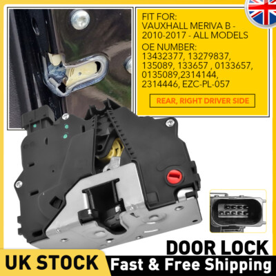 Fits For Vauxhall Meriva B (2010-) RH Rear Right Door Lock Mechanism ...