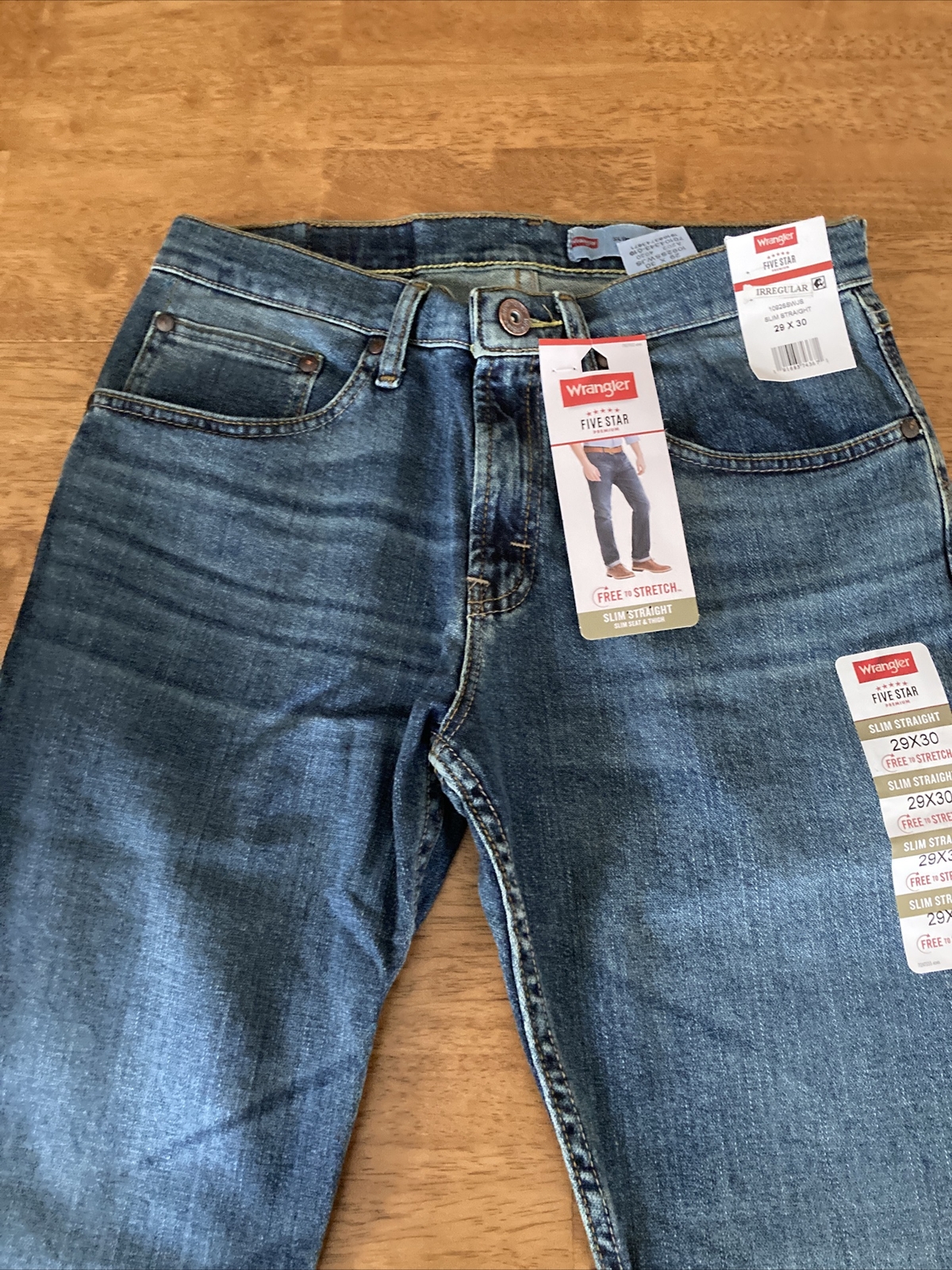 Wrangler Five Star Jeans Men's 29x30 Slim Straight Irregular 1092SSWJS ...