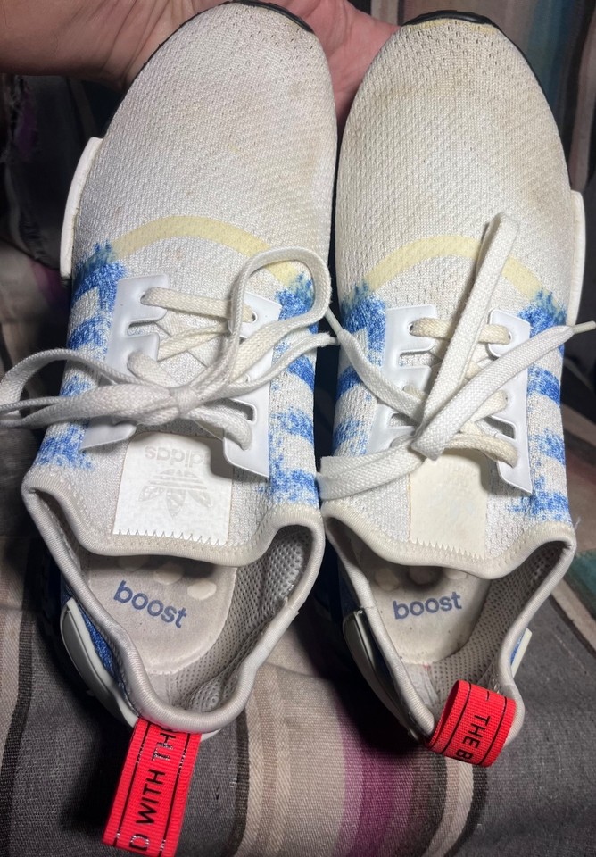 Adidas NMD R1 Stencil Pack Bold Blue size 11 Blue n Black w Red Very ...