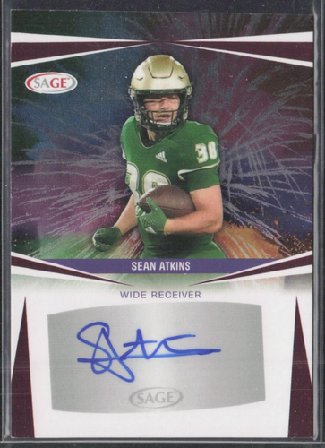 2025 Sage High Series Football Autograph #A-SA Pink Sean Atkins - USF ...