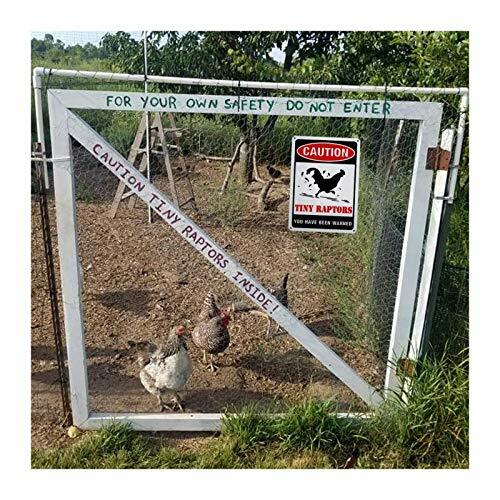 2pack Caution Tiny Raptors Sign Aluminum Chicken Coop Signs For Farm ...