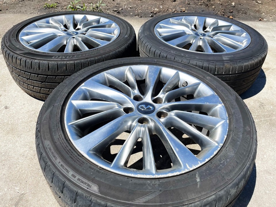 16-20 INFINITI Q50 WHEEL RIMS W/ TIRES SUMITOMO 225/50R18 106H SET OF 3 ...