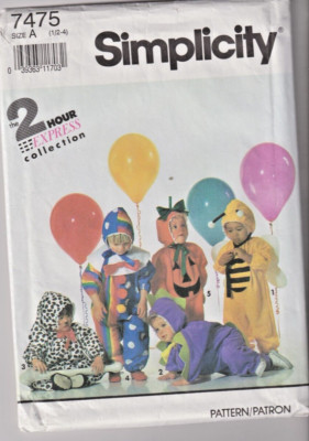7475 SIMPLICITY - COSTUME: 1 Pc SUITS w HATS - UNISEX Toddler 6m-4 | eBay