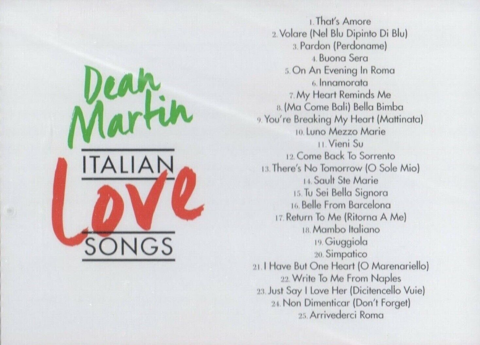 Dean Martin ~ Italian Love Songs CD (2016) NEW AND SEALED Album Cool ...