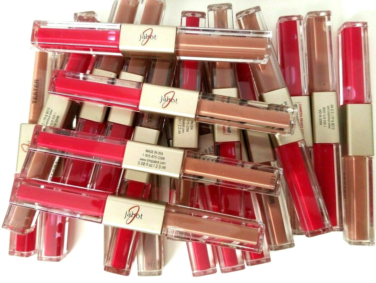 20 pk Jabot Camera Ready Color Glamour Lip Gloss 0.08 oz ea RODEO RED ...