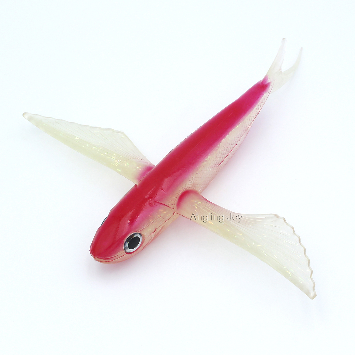 9" Pink Flying Fish Lure Big Game Trolling Lifelike Soft Body Blue Tuna ...