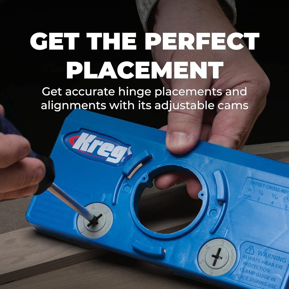 Kreg KHI-Hinge Concealed Hinge Jig - Drill Perfect Holes for Cabinet ...