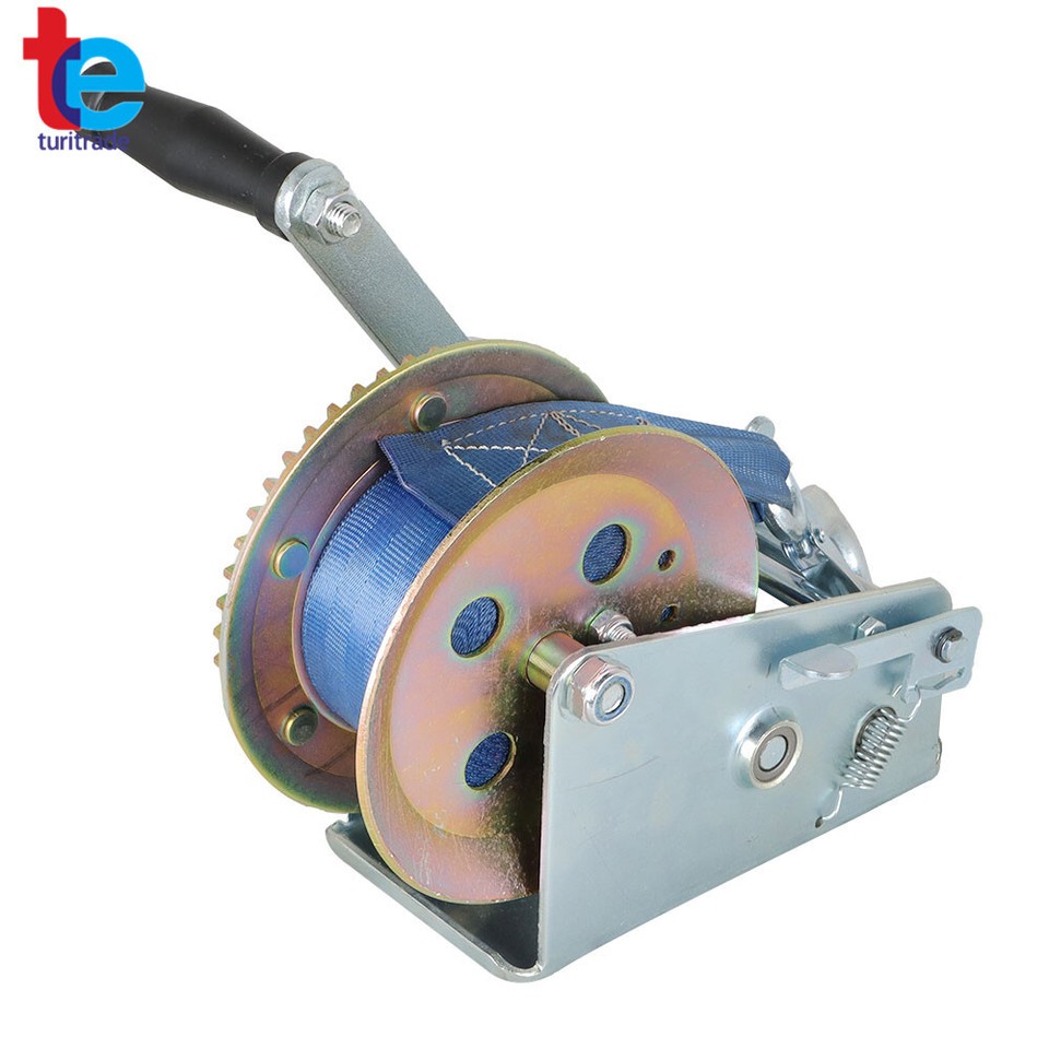 Blue 3500lbs Hand Winch Boat Use Manual Winch With 10m (32ft) Strap ...