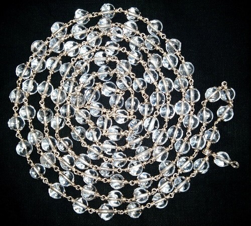 Sphatik Mala / Crystal Quartz Rosary - 109 Beads - In Silver - Lab ...