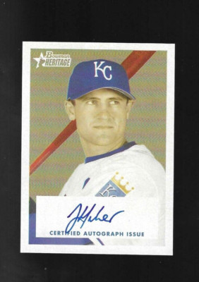JUSTIN HUBER 2006 BOWMAN HERITAGE SIGNS OF GREATNESS KC ROYALS AUTO ...