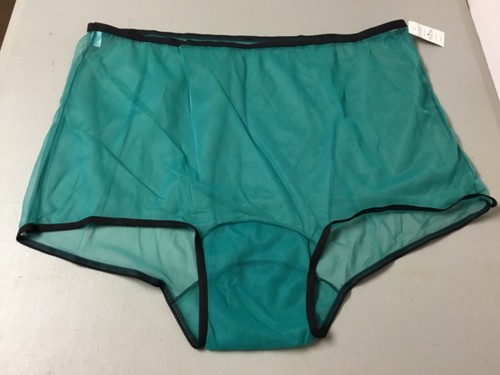 NWT 1 USA Made Nancy King Sheer See Thru Full Panty Size 15 Teal w ...