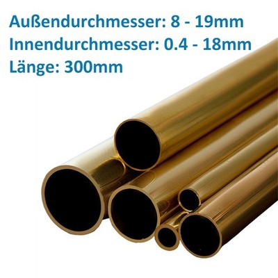 Messing Rohr Messingrohr Rundrohr 8 - 19mm Wandstärke 0,15 - 3mm Länge ...