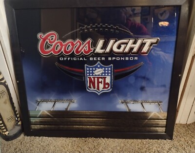 LOT OF 2 Coors Light NFL Beer Mirror Signs - Budweiser mgd Miller ...