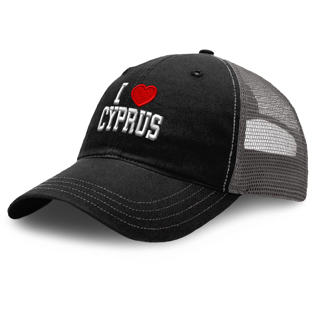 Richardson Trucker Mesh Hat I Love Cyprus I Love Cotton Dad Hats for ...