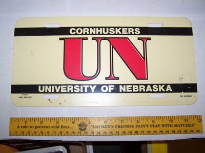 University of Nebraska Corn Huskers *License Plate Cover UN Plastic Car ...