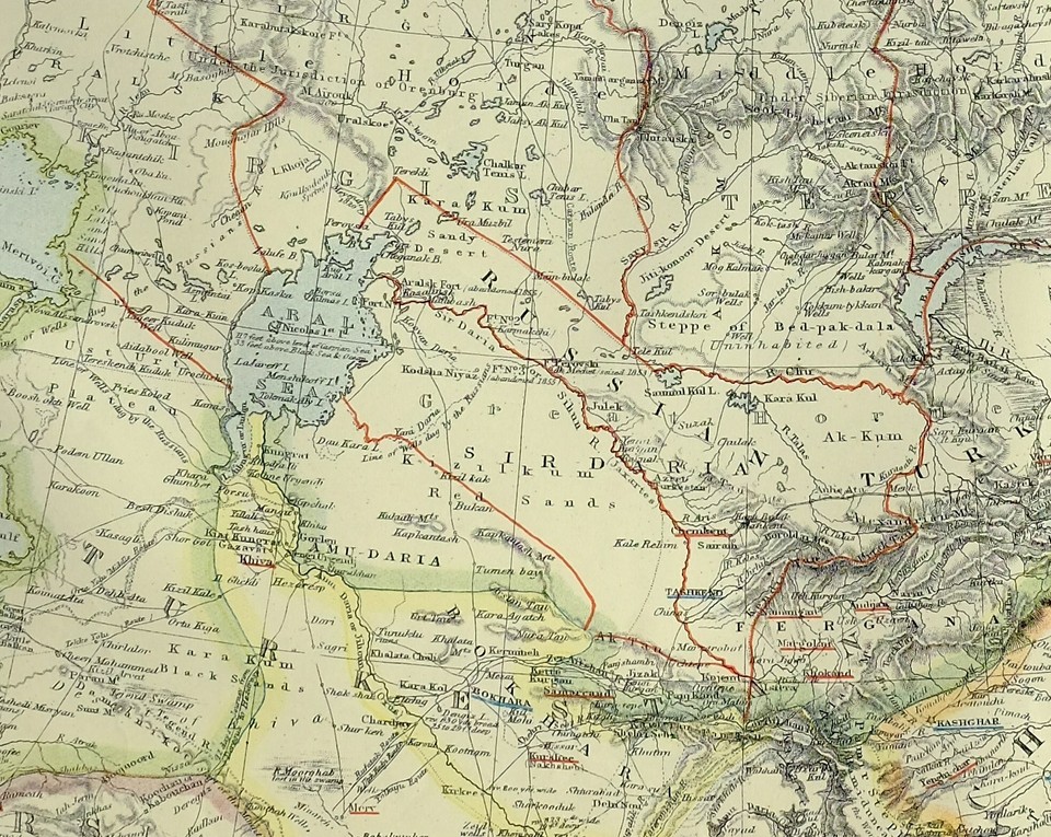 1883 LETTS MAP RUSSIA ASIA TURKESTAN TOBOLSK SIBERIA RUSSIAN EMPIRE ...