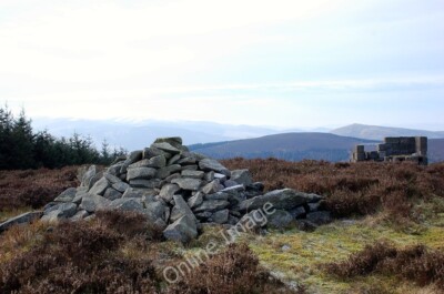 Photo 6x4 Summit of Cairn Hill Walkerburn Beyond the summit cairn is a ...