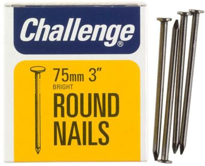 ROUND NAILS BRIGHT, 75MM (225G), EXTERNAL LENGTH 75MM, NAIL MATERI FOR ...