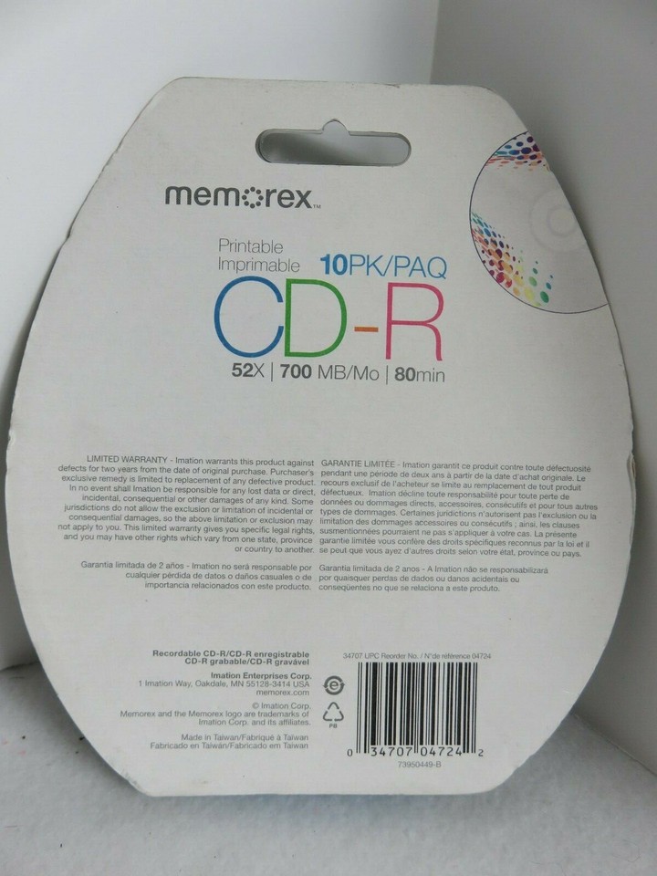TWENTY DISCS (2) Memorex 10-Pack 52x700 MB 80min CD-R Disc with CD ...