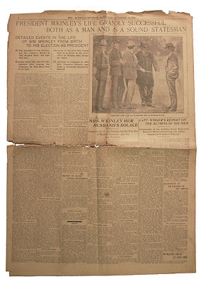 14 September 1901 Part of Newspaper With Assassination of President ...